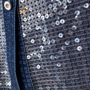 Chico's | Tops | Chicos Sequin Denim Top Size 3 | Poshmark